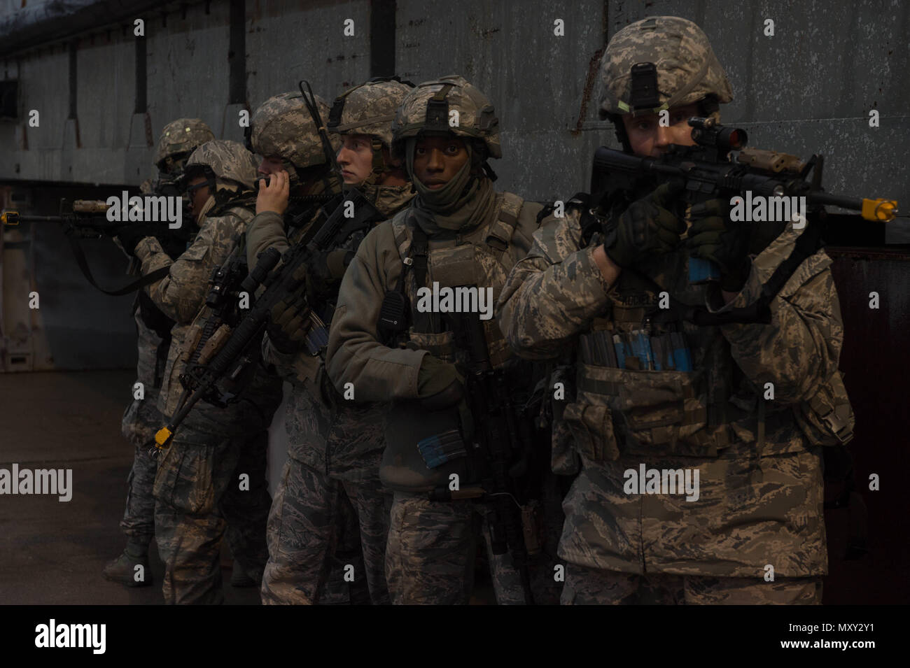 A U.S. Air Force Airman assigned to the 633rd Security Forces Squadron ...