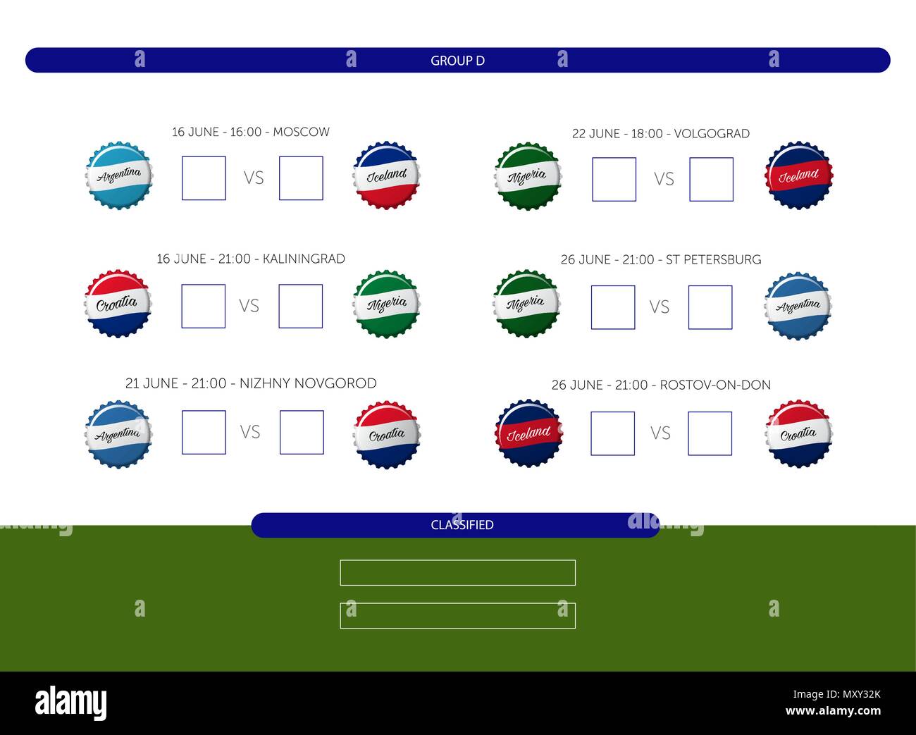Tournament schedule Stock Vector Images - Alamy