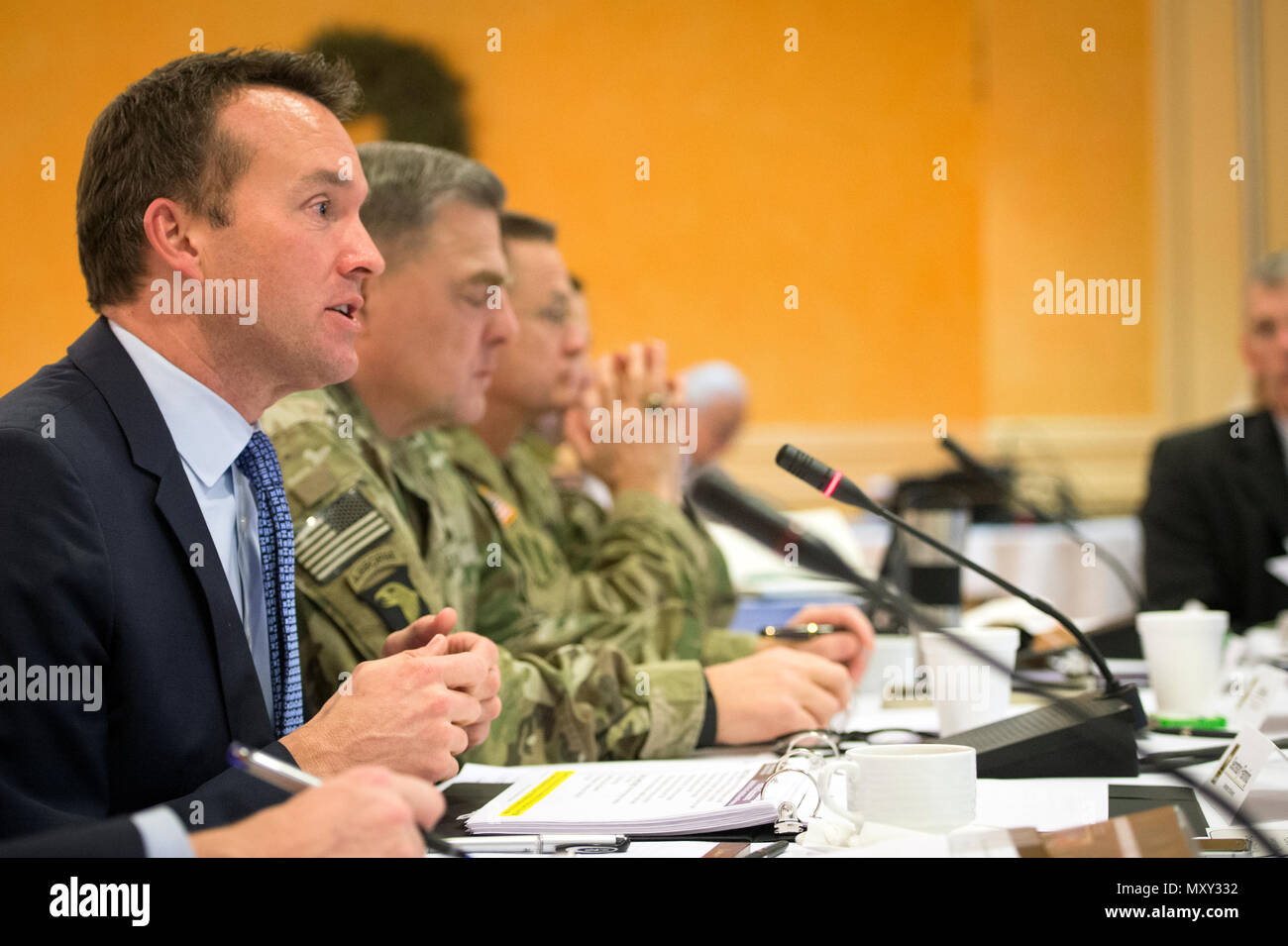 Secretary of the Army Eric Fanning delivers opening remarks during this ...