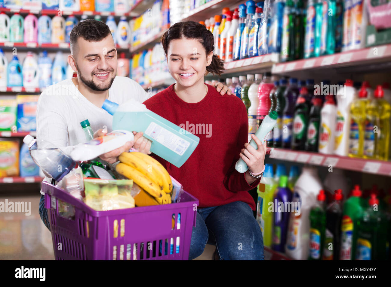 Woman customer buying detergents hi-res stock photography and images ...