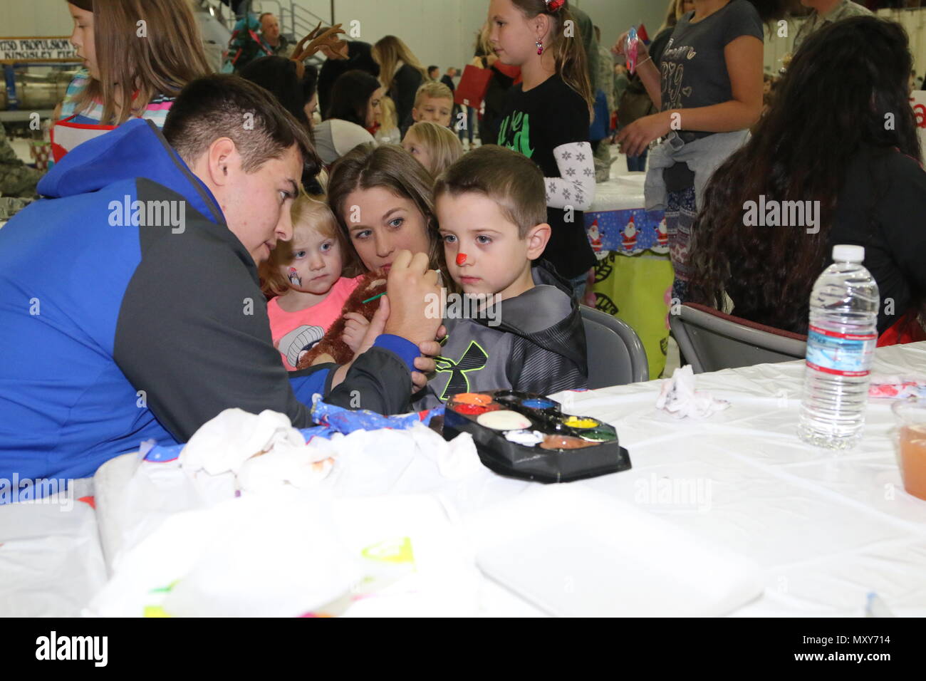 Jacob Patrick, the son of two 173rd Fighter Wing Airmen, paints Colton ...