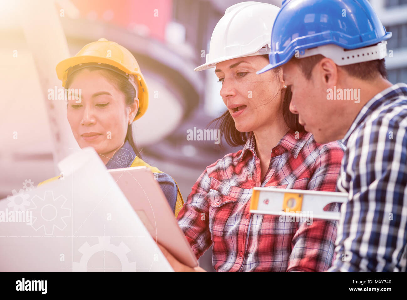 engineer and teamwork, meeting for successful project building ...