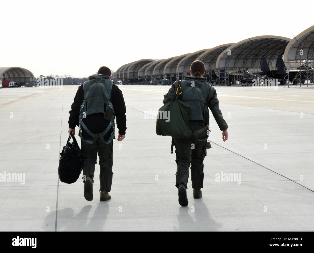 Capt. Brian Pascuzzi (left), 336th Fighter Squadron pilot, and 1st Lt ...
