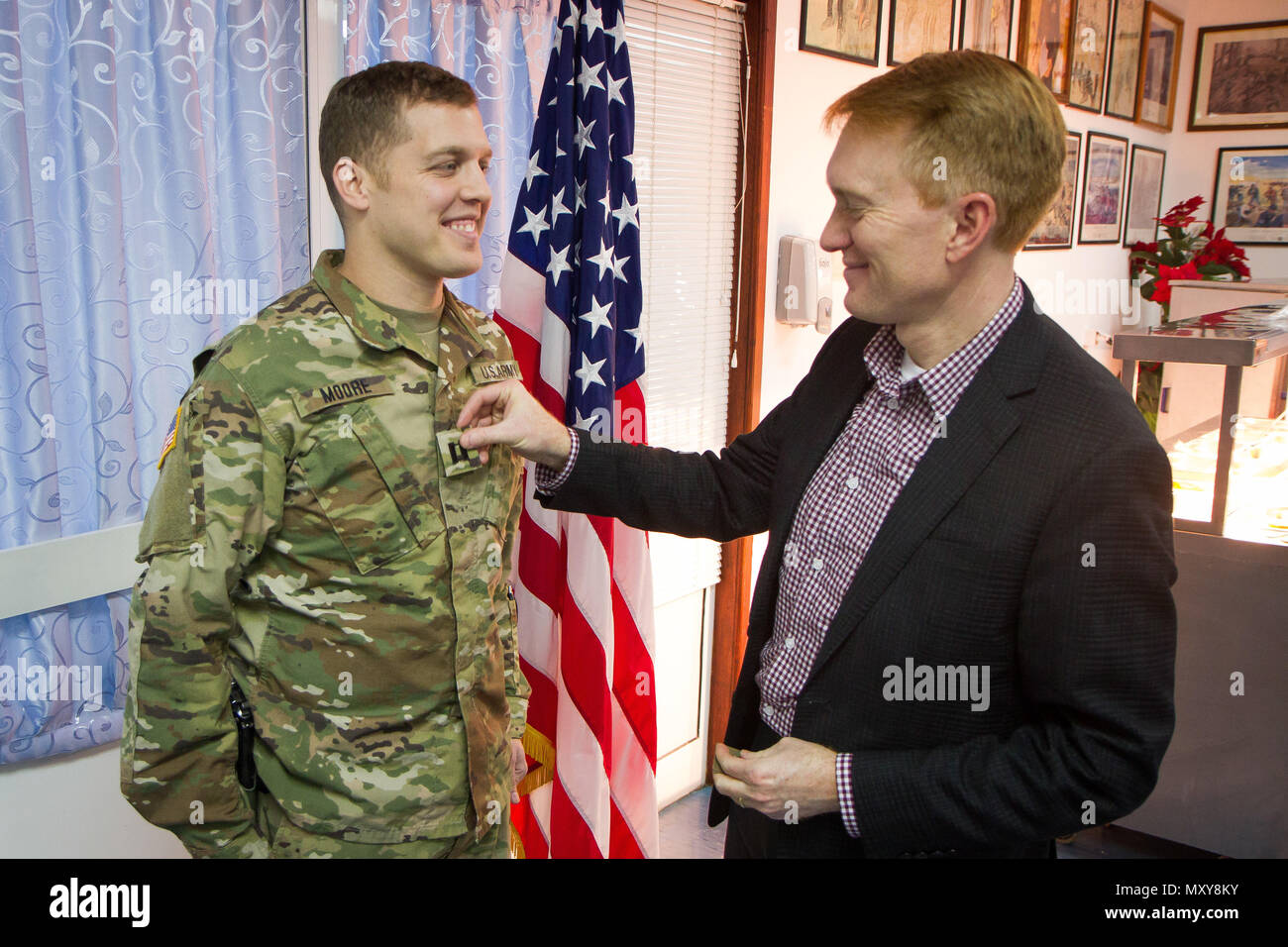 U.S. Sen. James Lankford of Oklahoma promotes Capt. Kasey Moore, of the ...