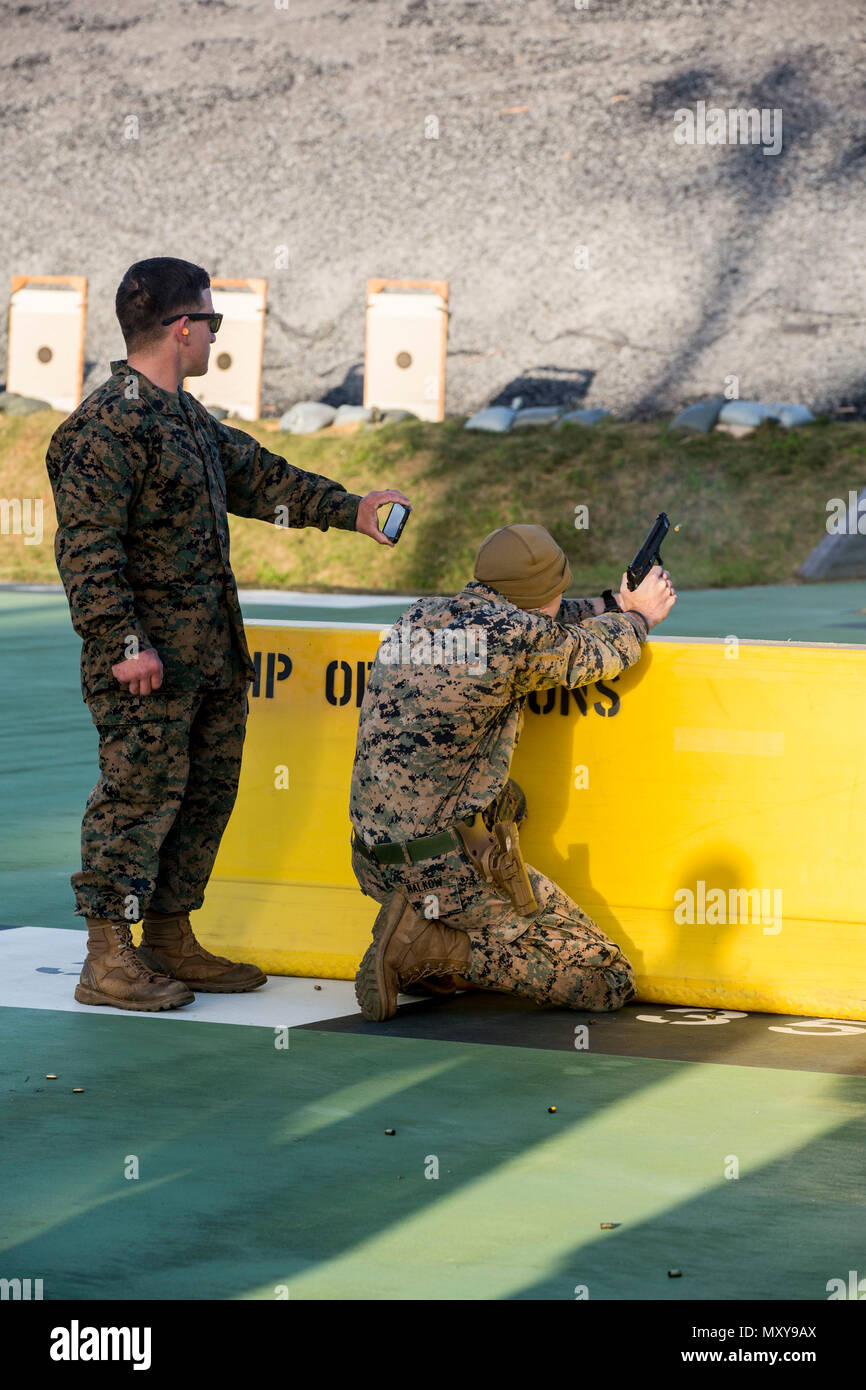 A U.S. Marine participating in the Competition in Arms Program (CIAP ...