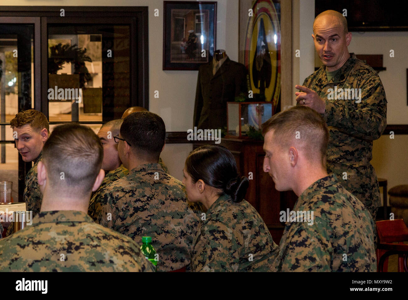 U.S. Marine Corps 1st Sgt. Luke W. Kuznik, right, India Company first ...