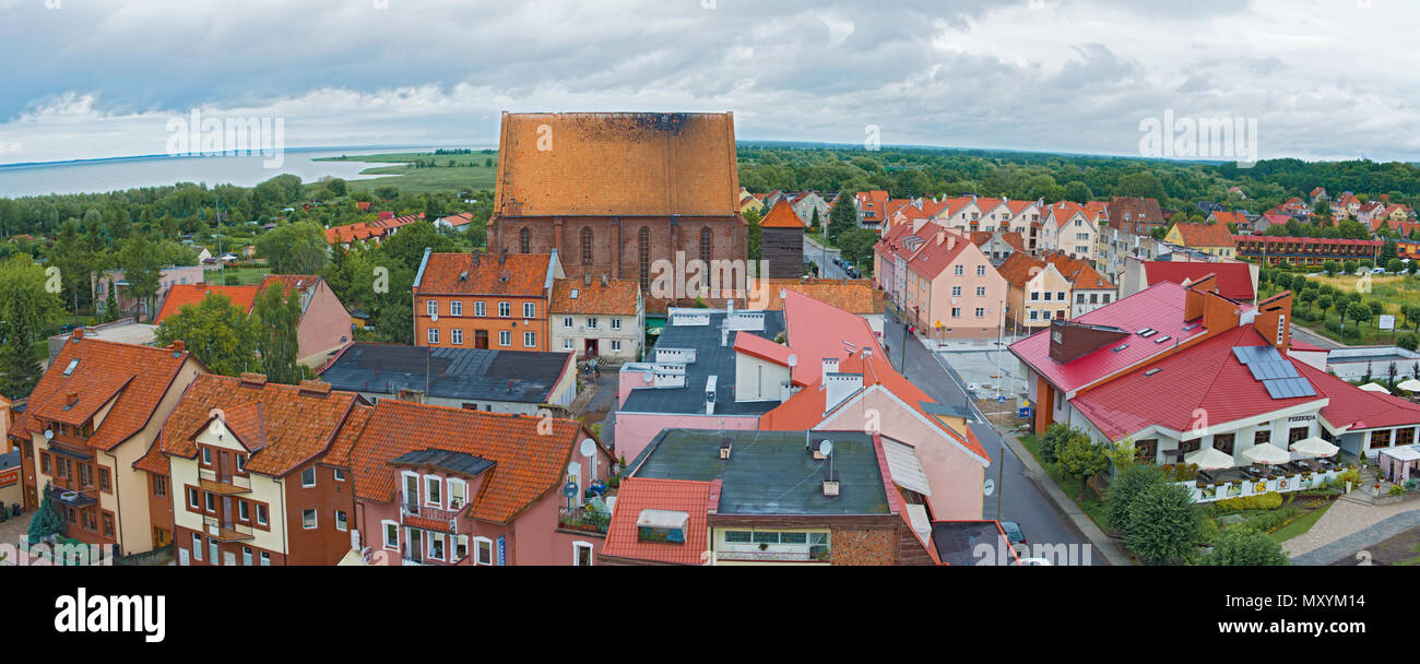 Frombork, Poland - July 26, 2015: Aerial view at the city of Frombork ...