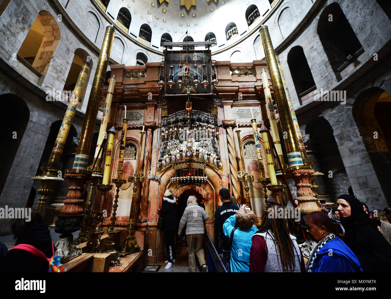 The Aedicule inside the church of the holy Sepulchre in Jerusalem Stock ...