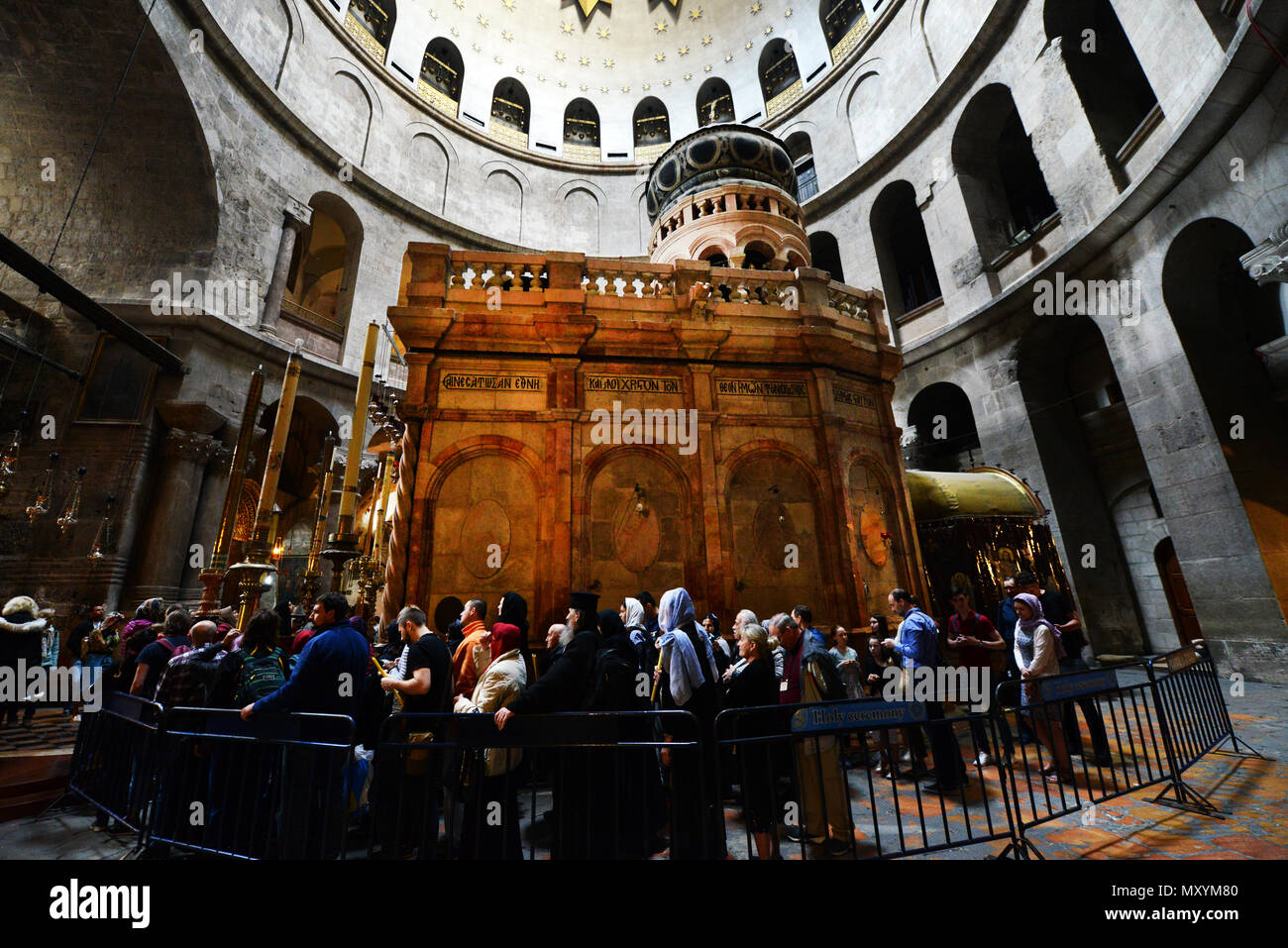 The Aedicule inside the church of the holy Sepulchre in Jerusalem Stock ...