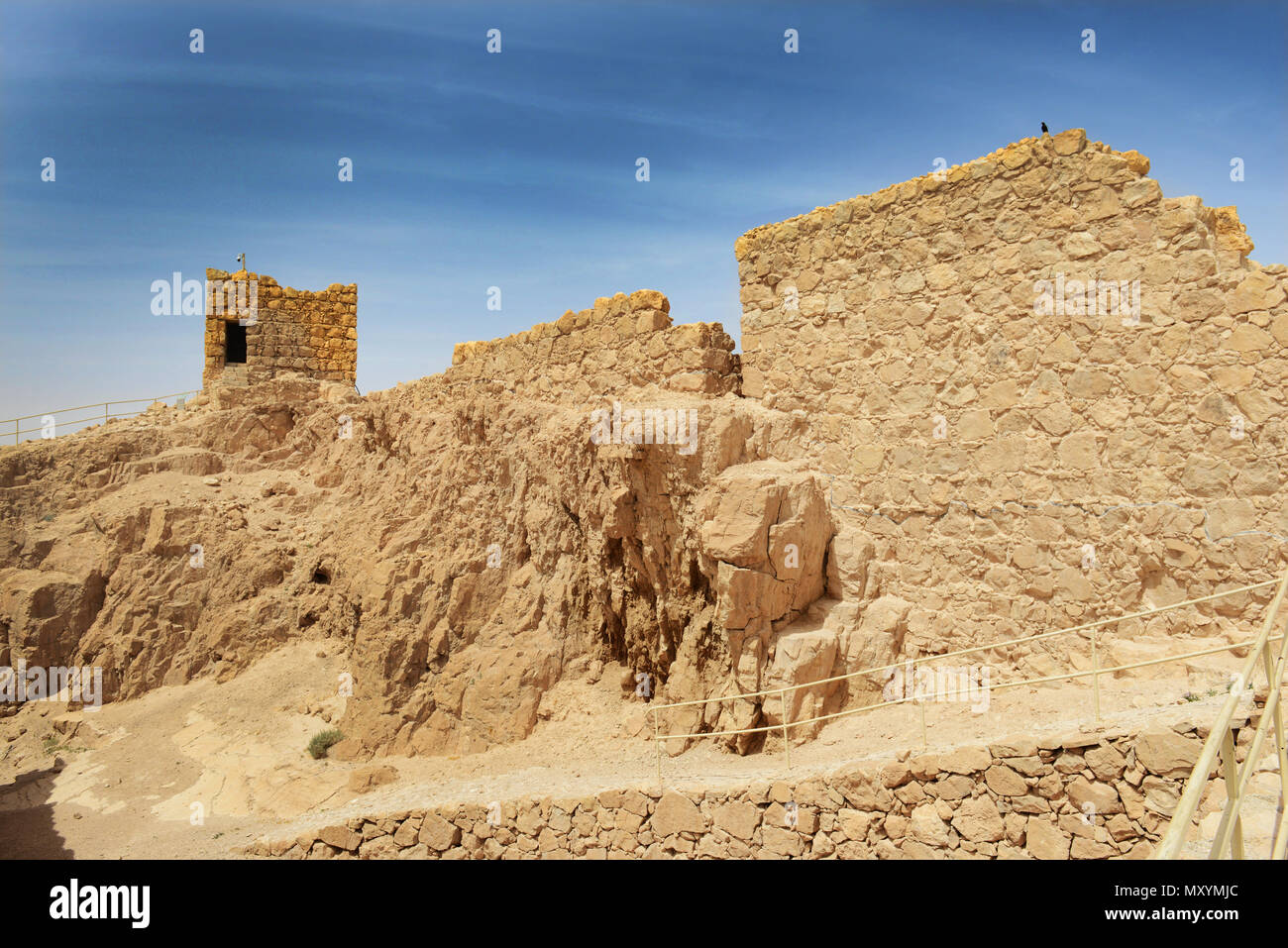 Ruins at the ancient fortified Jewish stronghold of Masada Stock Photo ...