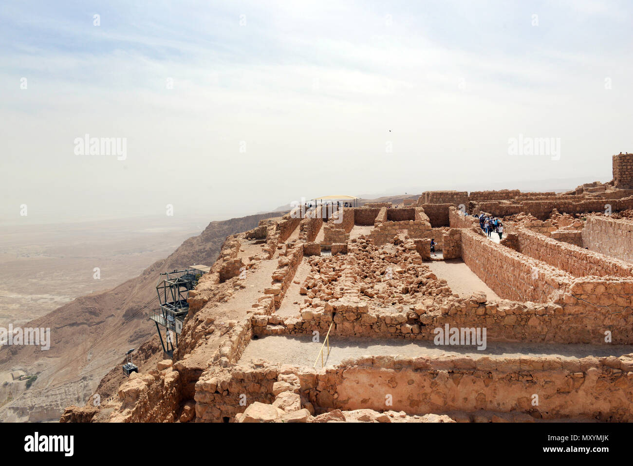 Ruins at the ancient fortified Jewish stronghold of Masada Stock Photo ...