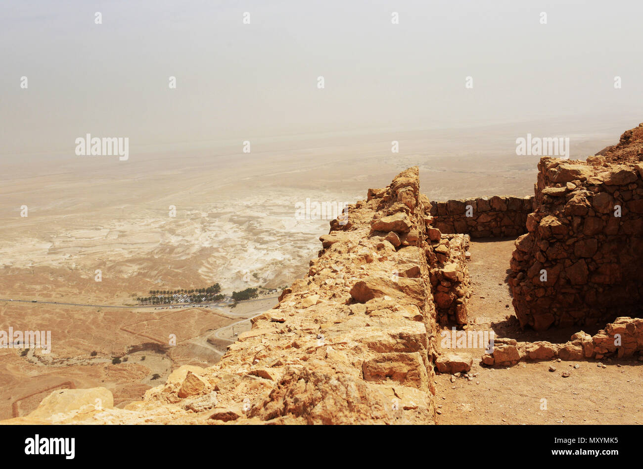 Ruins at the ancient fortified Jewish stronghold of Masada Stock Photo ...