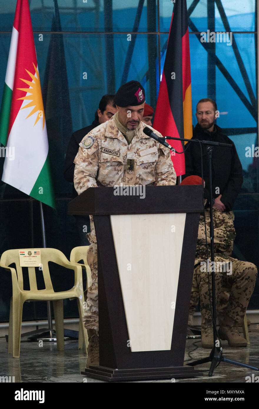 Italian Col. Stefan Di Sarra, outgoing Kurdistan Training Coordination ...