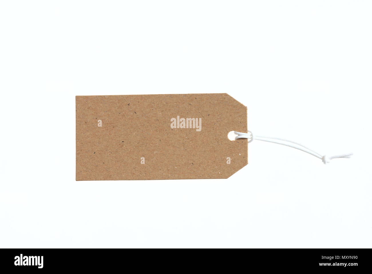 Beige recycled blank tag and top view isolated on a white background ...