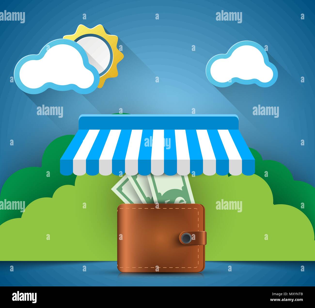 Wallet, money, shop, store icon. Business infographic Stock Vector ...