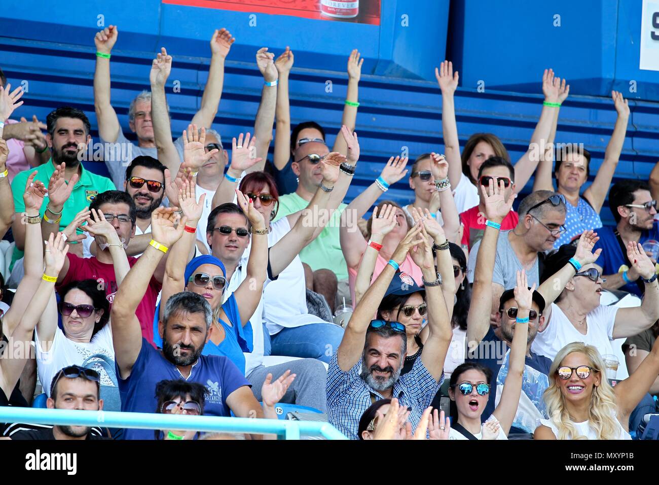 Greece fans cheer on team hi-res stock photography and images - Alamy