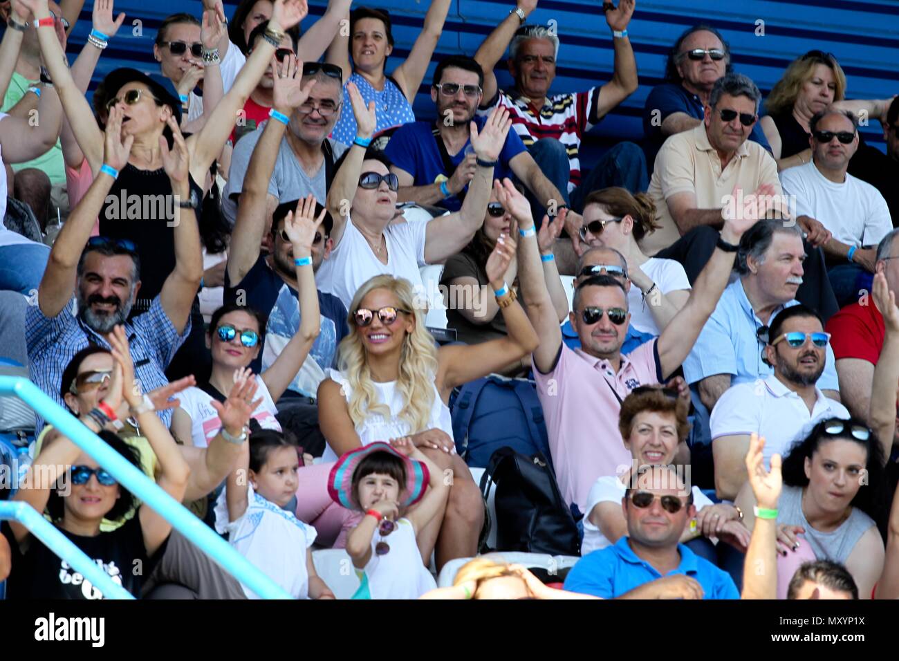Greece fans cheer on team hi-res stock photography and images - Alamy