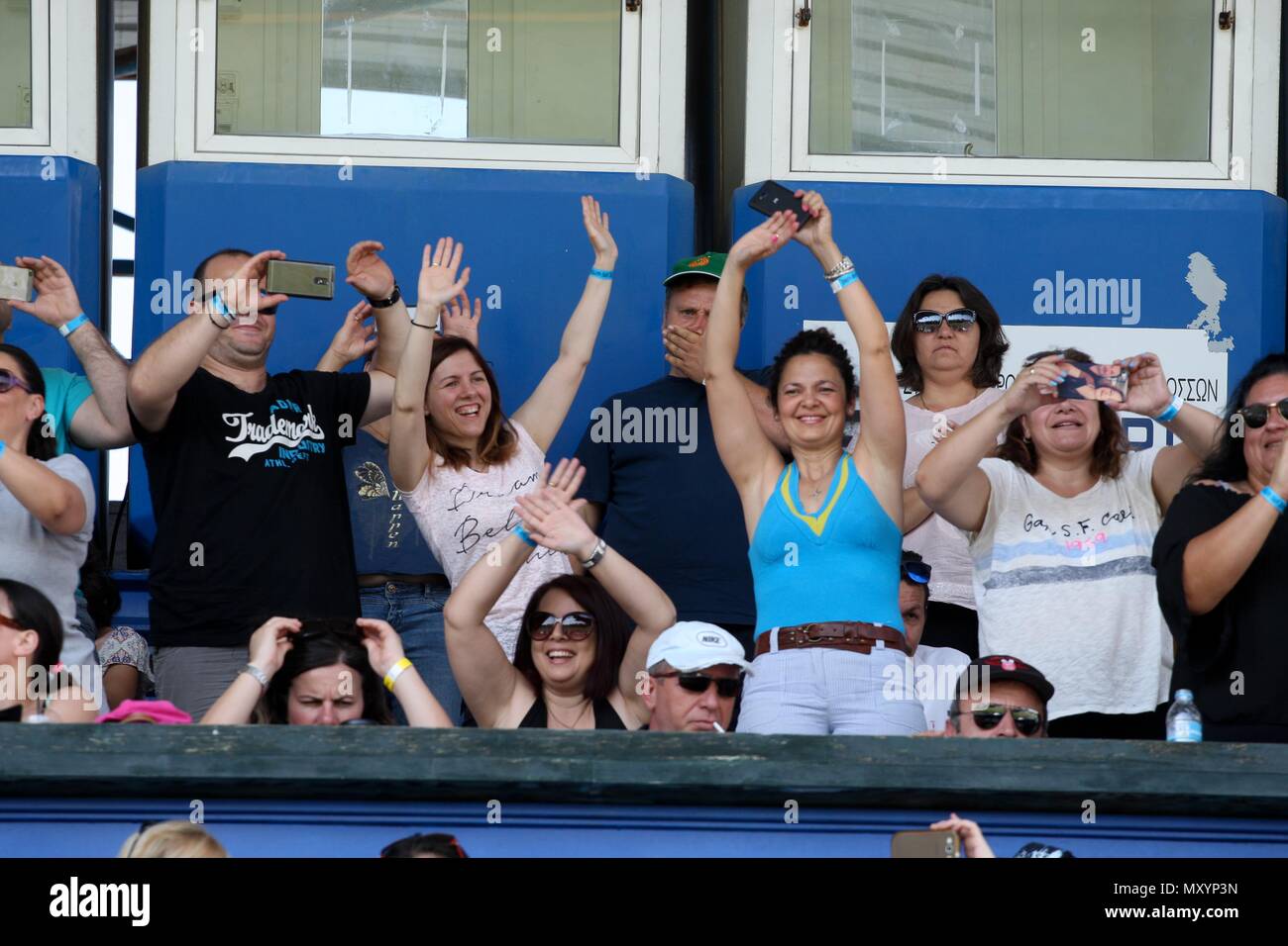 Greece fans cheer on team hi-res stock photography and images - Alamy