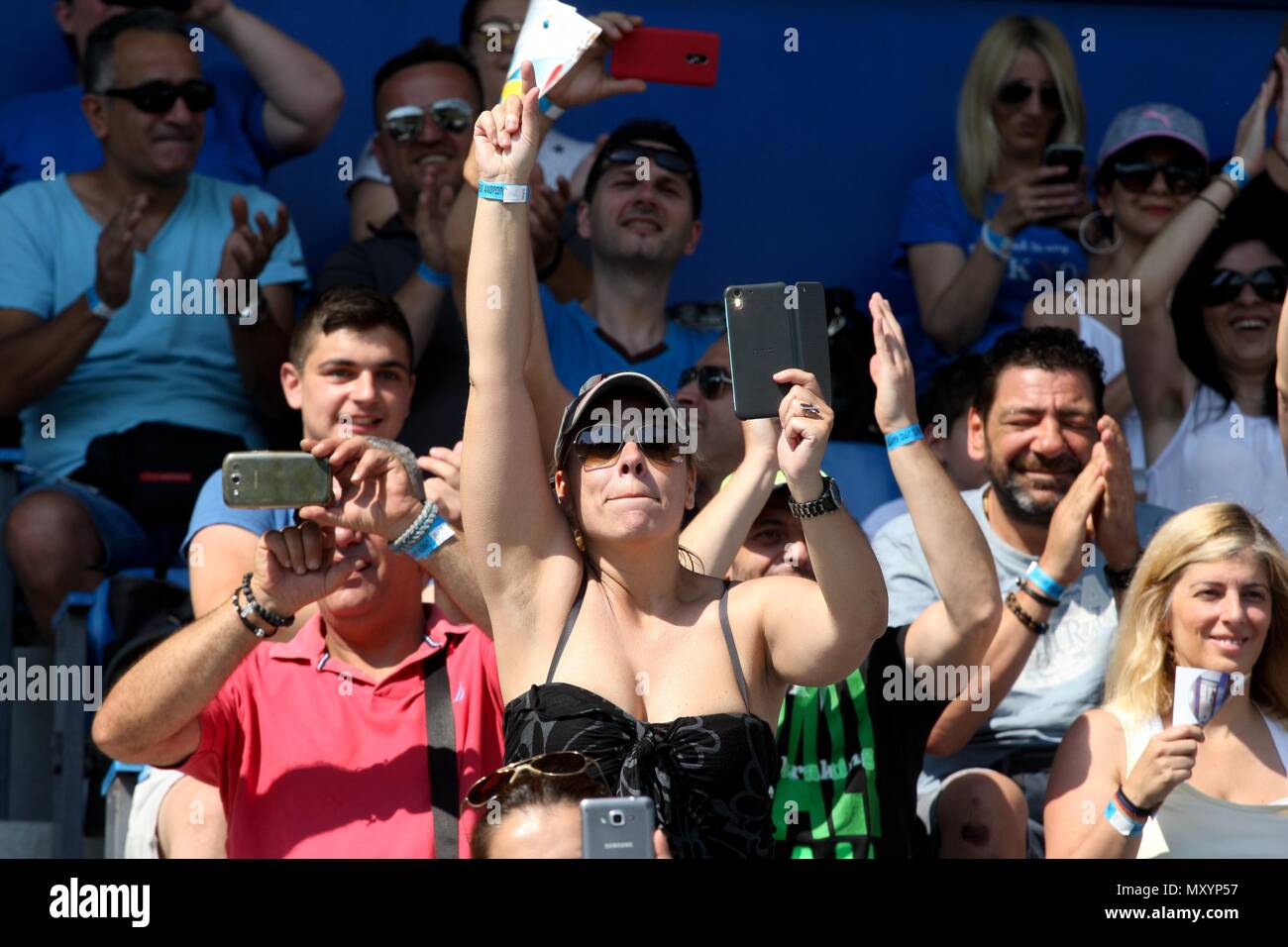 Greece fans cheer on team hi-res stock photography and images - Alamy