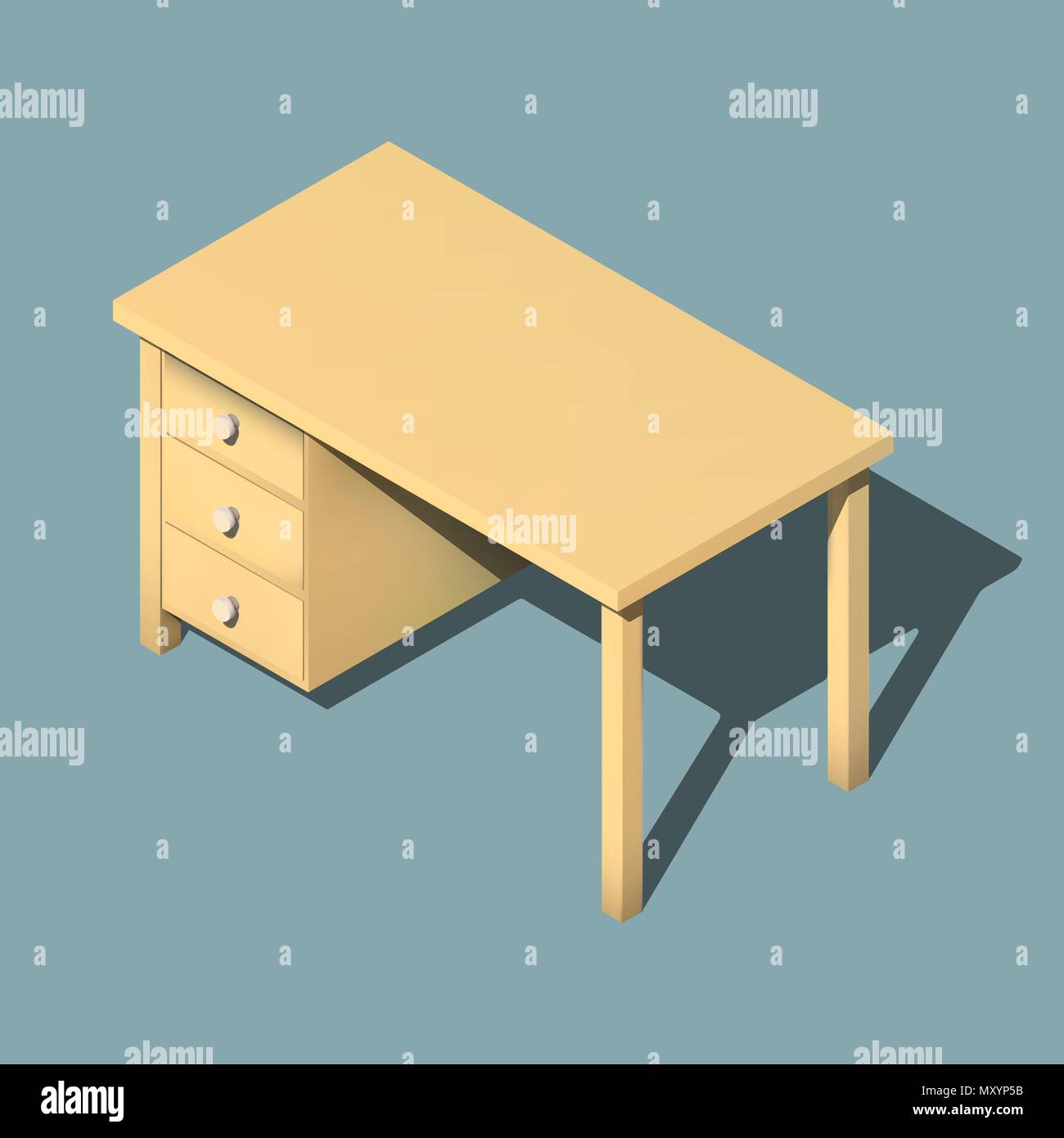 Isometric office table. Modern workplace vector. 3d illustration Stock ...