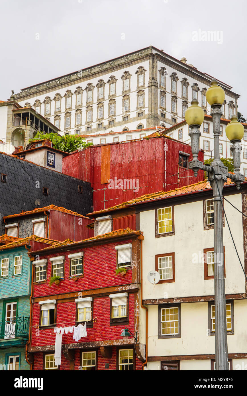 Street view of colorful houses of Porto, Portugal Stock Photo - Alamy