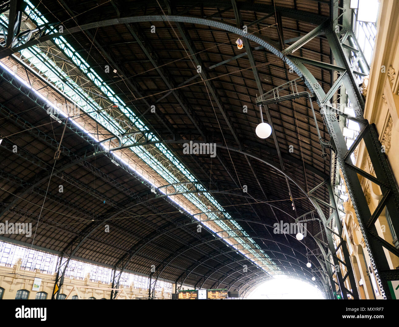 beautiful wrought-iron vault in the Valencia-Nord Station, Spain Stock ...
