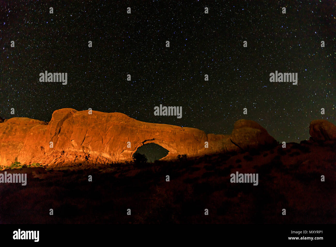 This a nighttime view of the North Window in the "Windows" area under ...