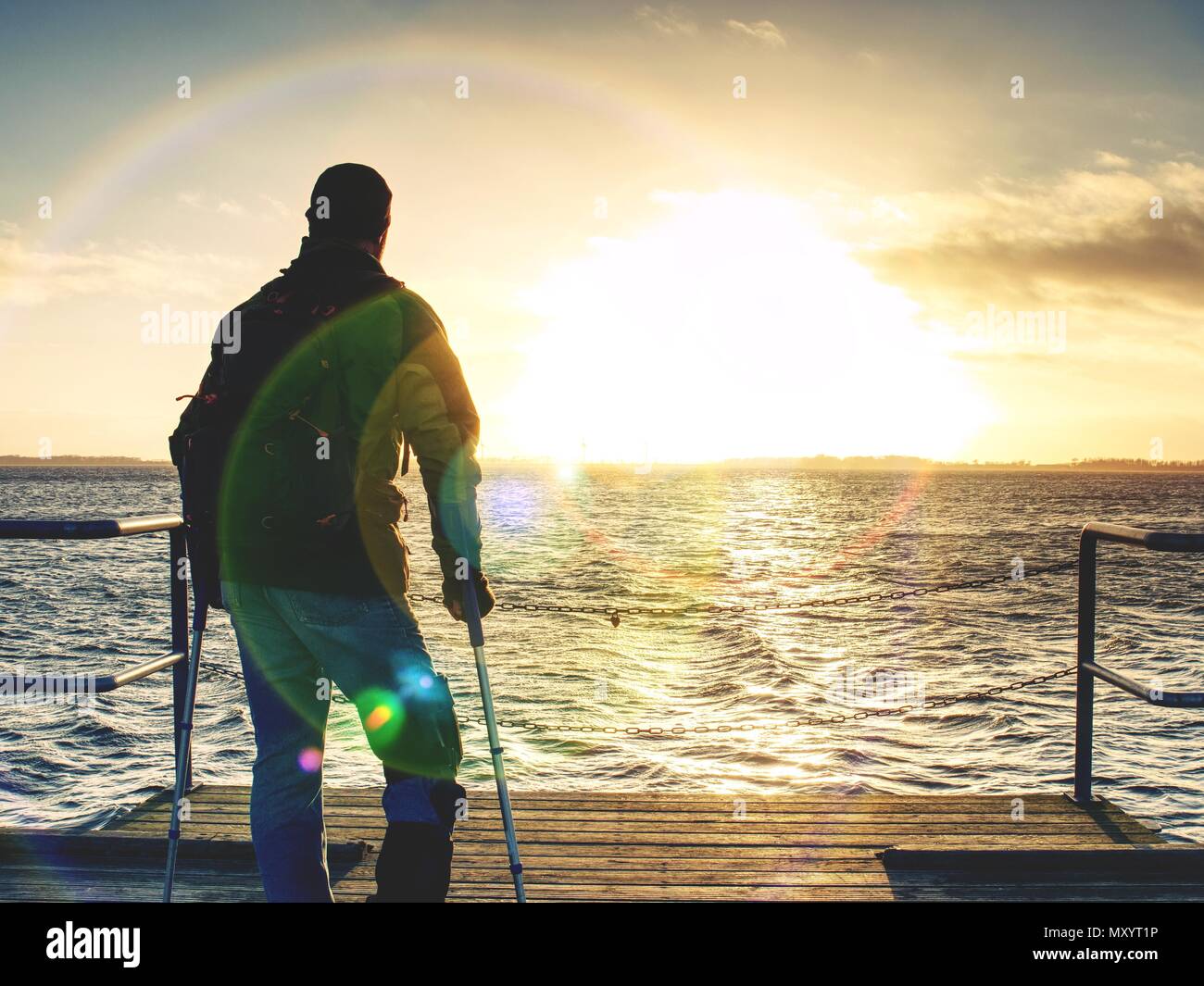 One Leg One Crutch High Resolution Stock Photography and Images - Alamy