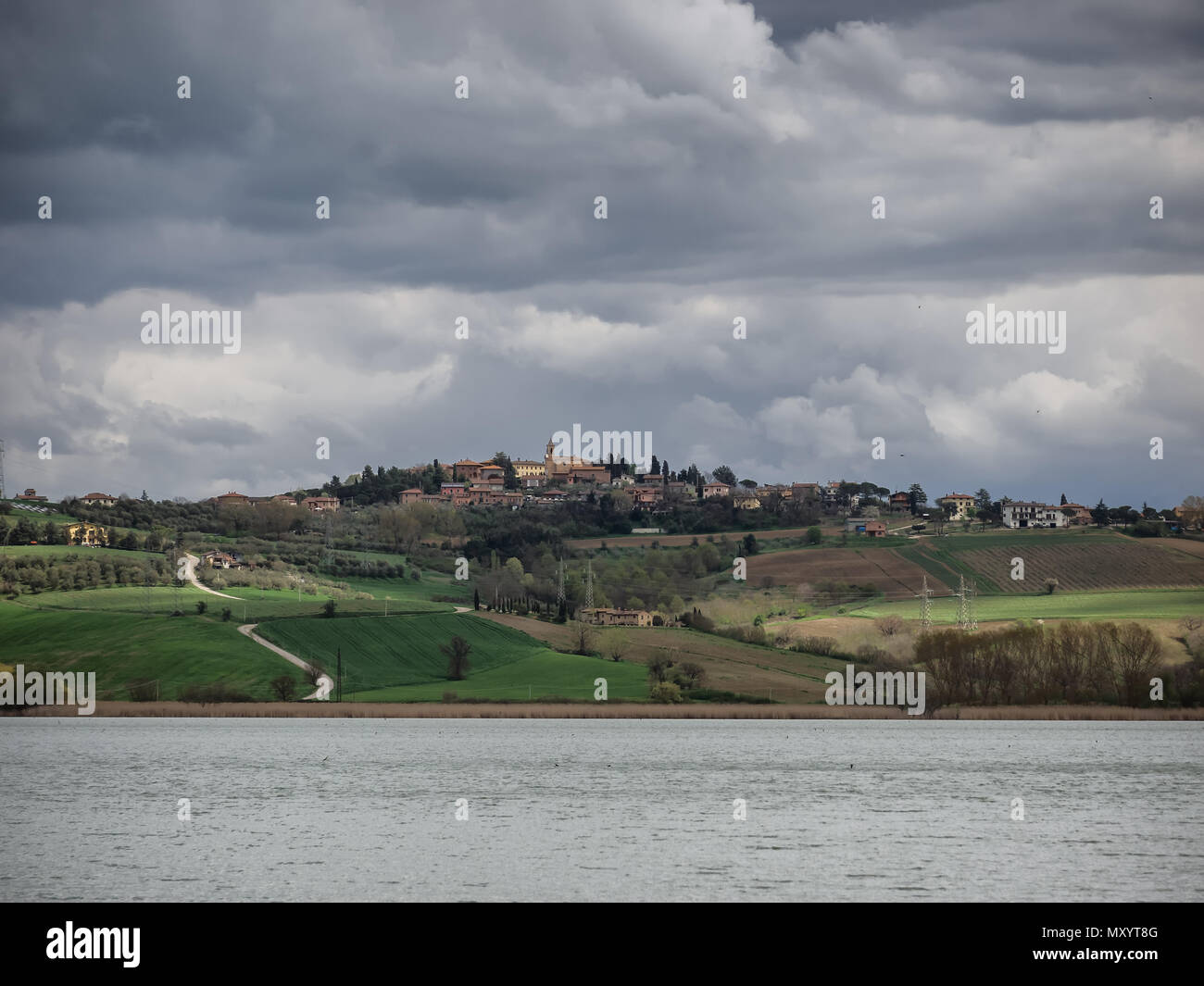Lake lago di Chiusi in Tuscany, Italy Stock Photo - Alamy