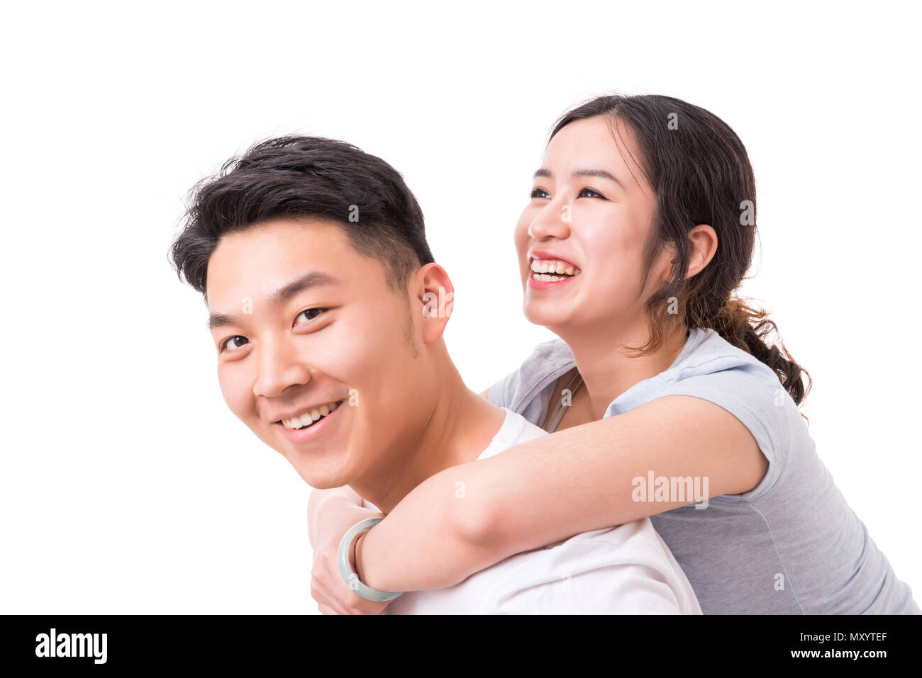 Young happy smiling couple hi-res stock photography and images - Alamy