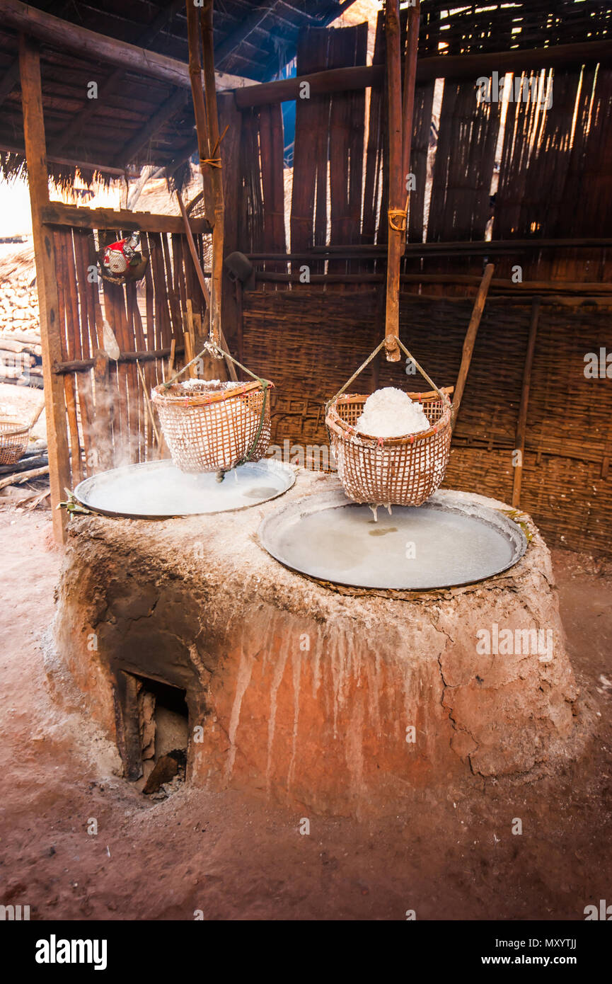 Traditional Salt making in Nan Province Thailand Stock Photo - Alamy