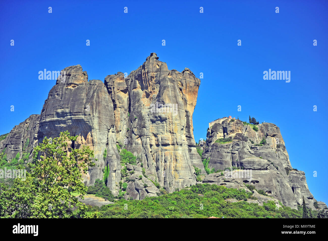 Meteora rock formation, Kalambaka, Greece Stock Photo - Alamy