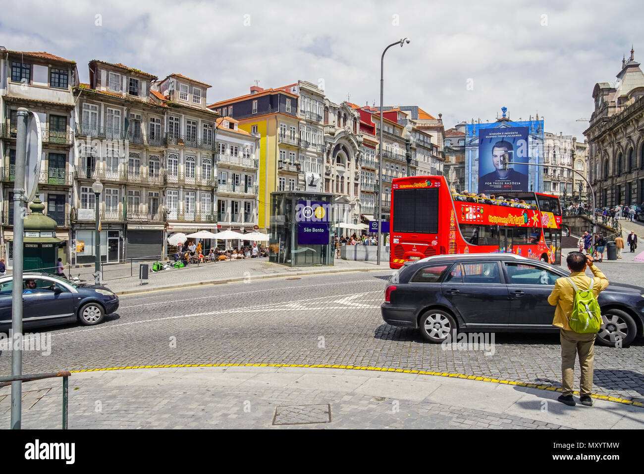 Street view of colorful houses of Porto, Portugal Stock Photo - Alamy