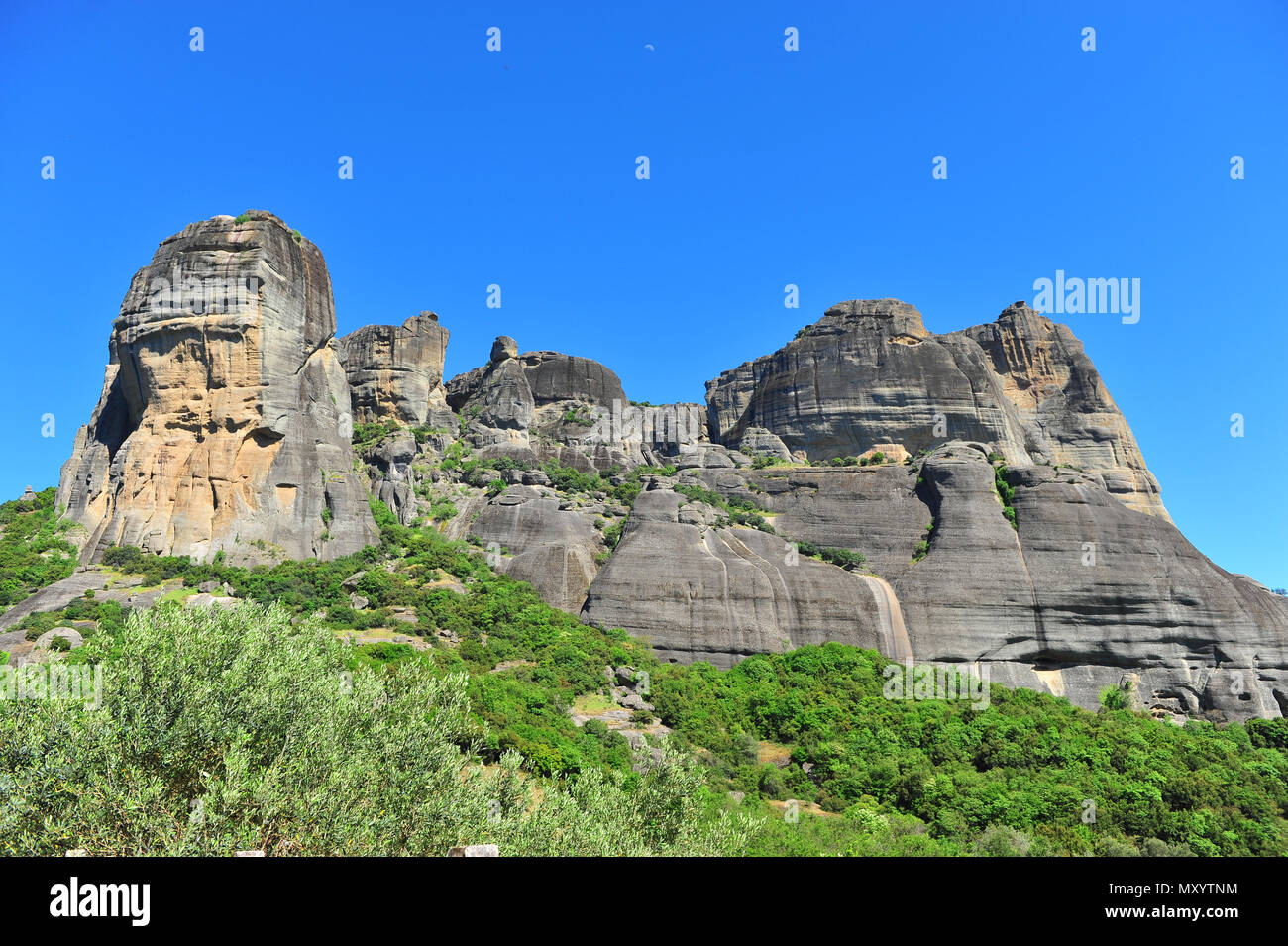 Scenic cliffs of Meteora rock formation, Greece Stock Photo - Alamy