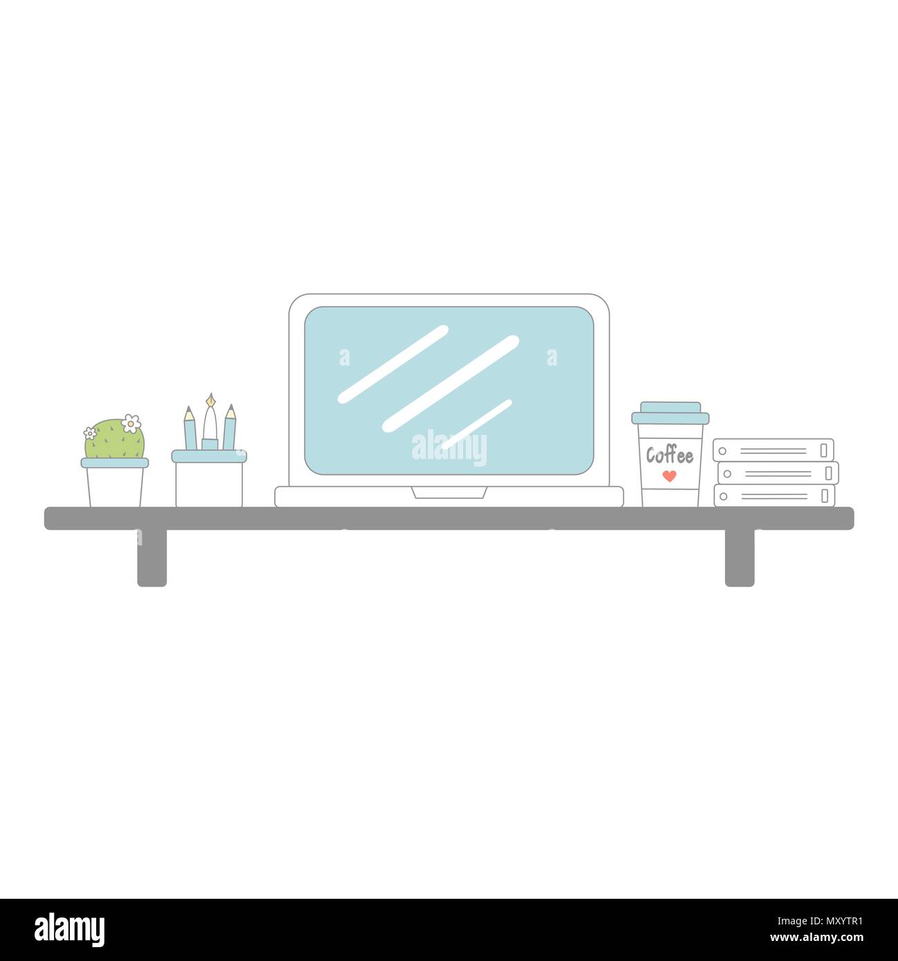 cute workplace vector illustration Stock Vector Image & Art - Alamy