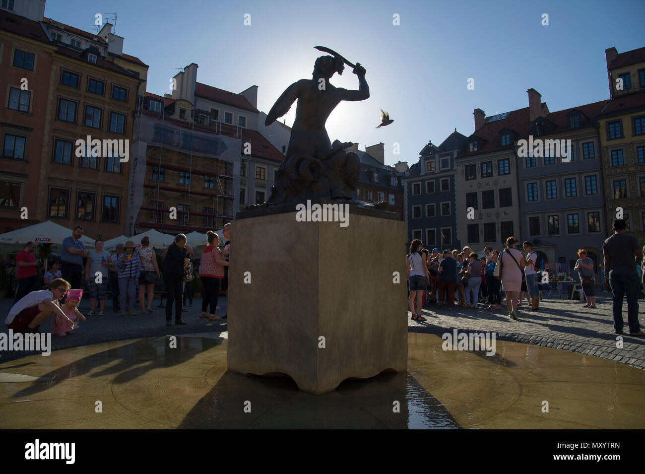 Mermaid of Warsaw (Syrenka Warszawska) on Old Town Market Place in ...