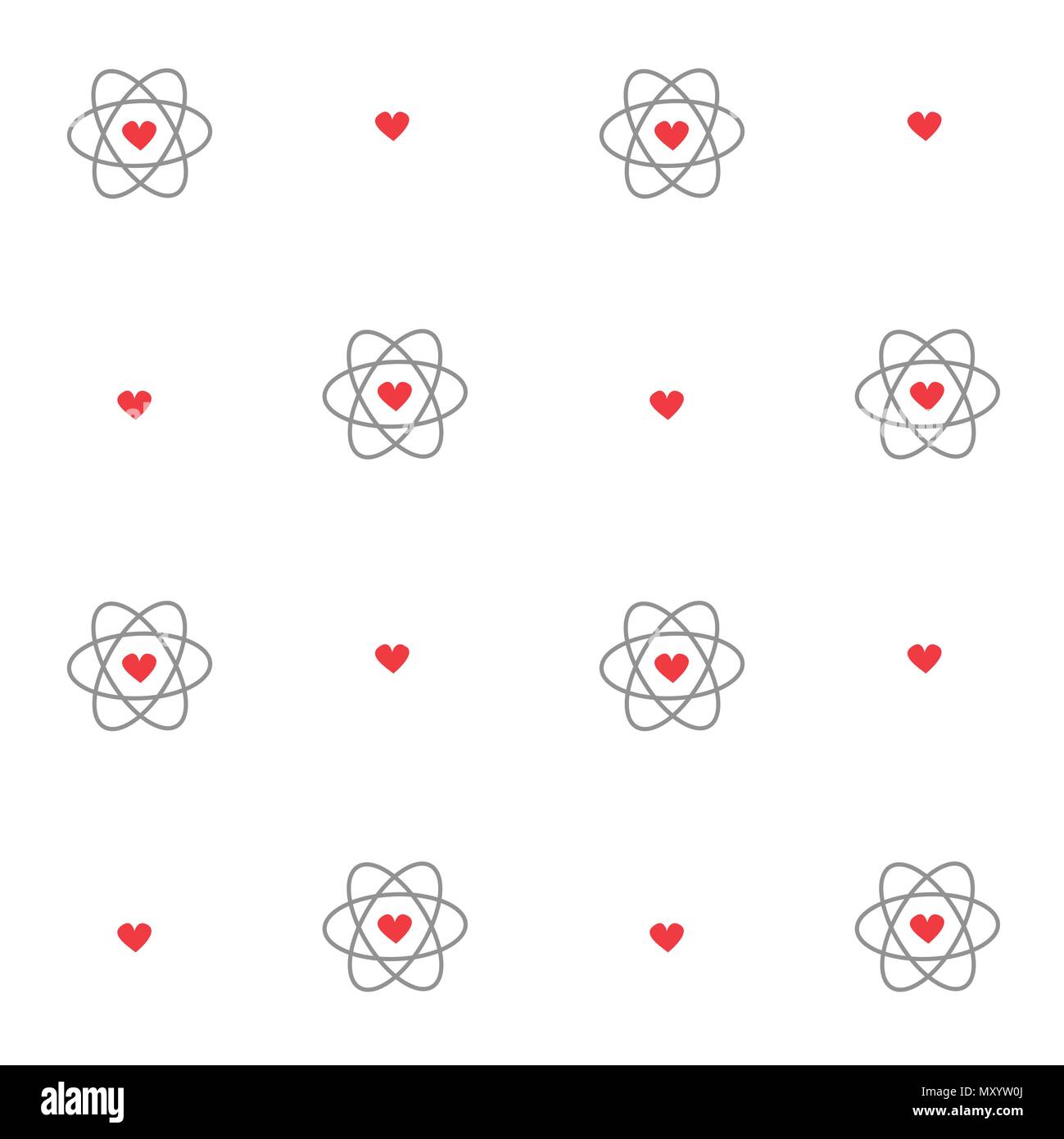 cute cartoon seamless vector pattern background illustration with atom ...
