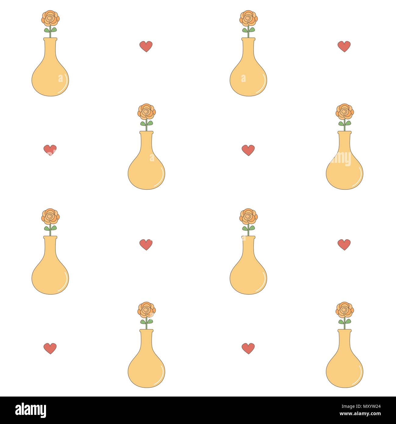 Rose in pot seamless vector pattern background illustration Stock ...
