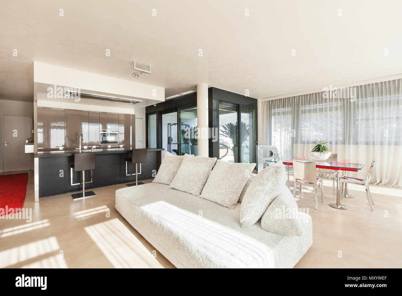 apartment in new building, comfortable living room Stock Photo - Alamy