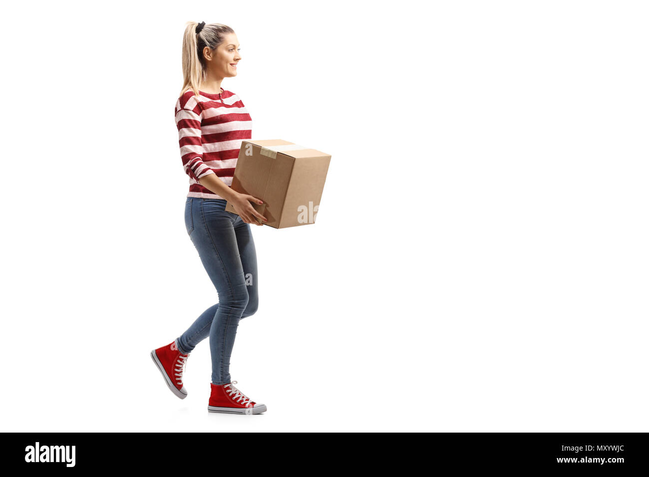 Woman Carrying Boxes