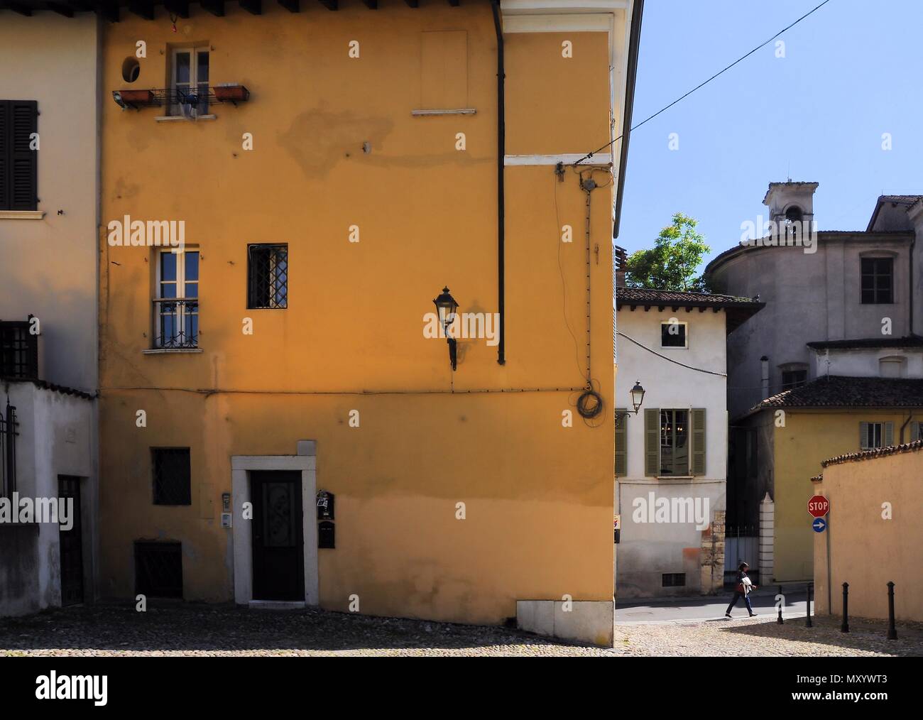 Old yellow building facade Stock Photo - Alamy