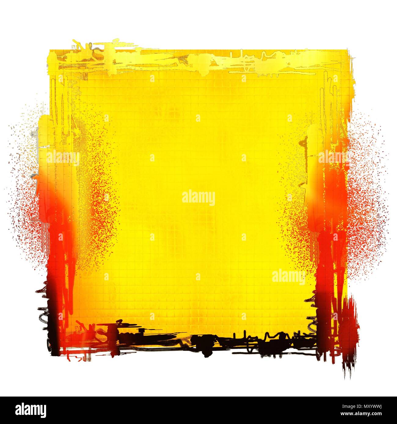Grunge yellow frame background with red borders Stock Photo - Alamy