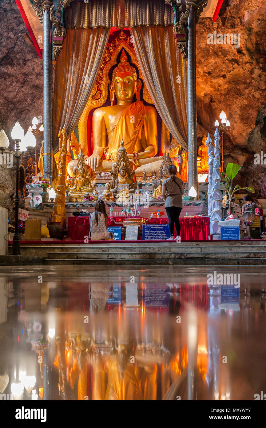 Wat Ban Tham cave temple. Khao Noi, Tha Muang District, Kanchanaburi 71110, Thailand Stock Photo ...