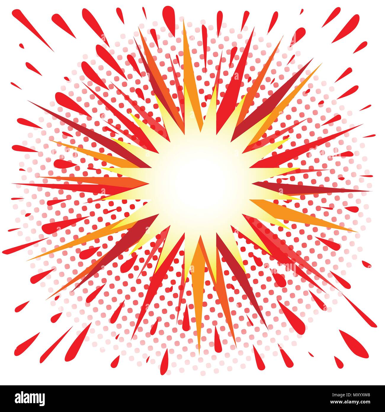 A red and yellow isolated cartoon comic style isolated explosion Stock ...
