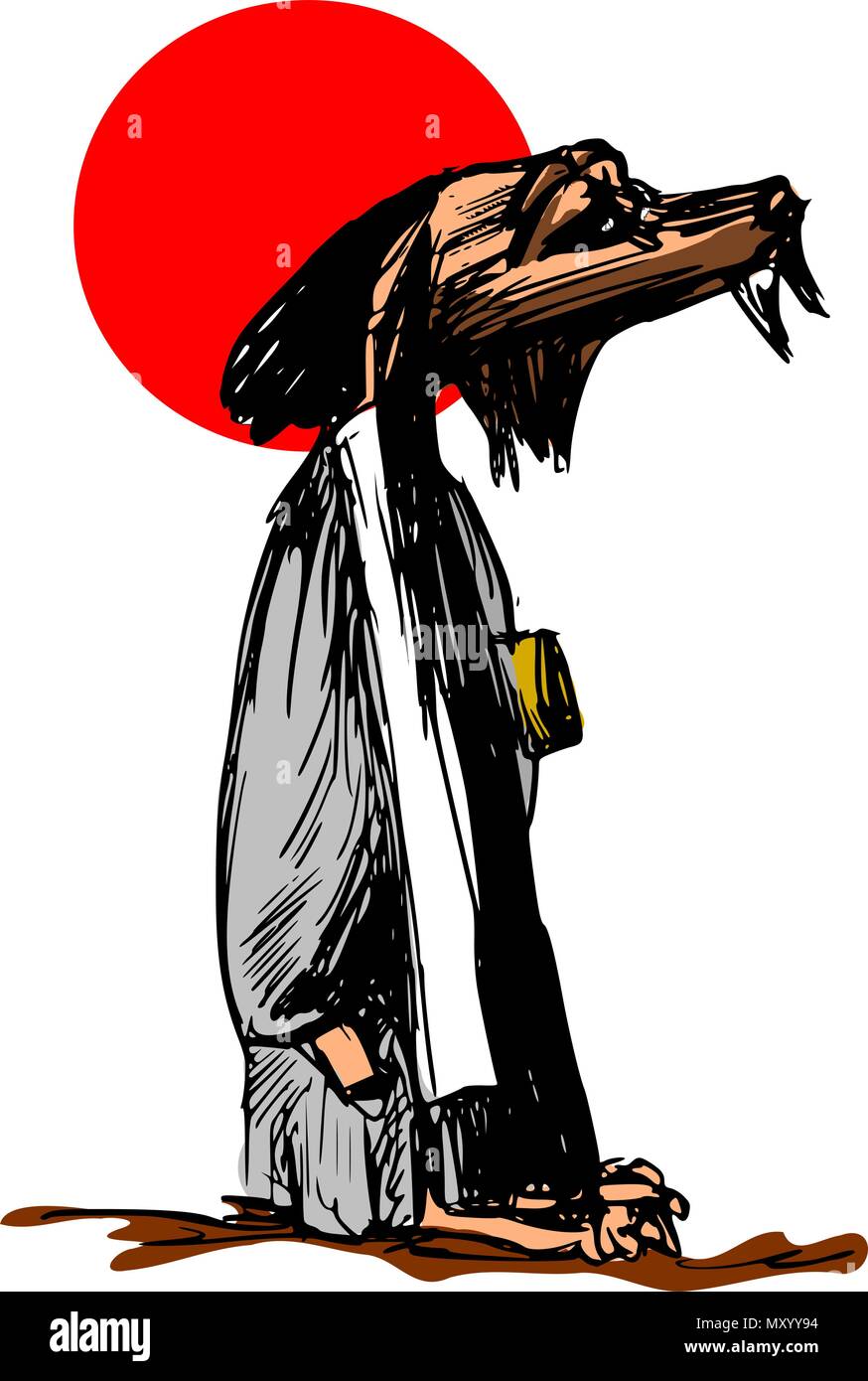 The Chinese wolf monk Stock Vector Image & Art - Alamy