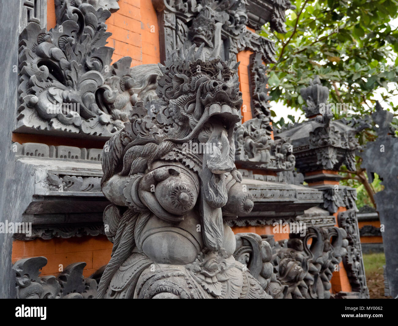 Hindu temple with statues of the gods on Bali island, Indonesia ...