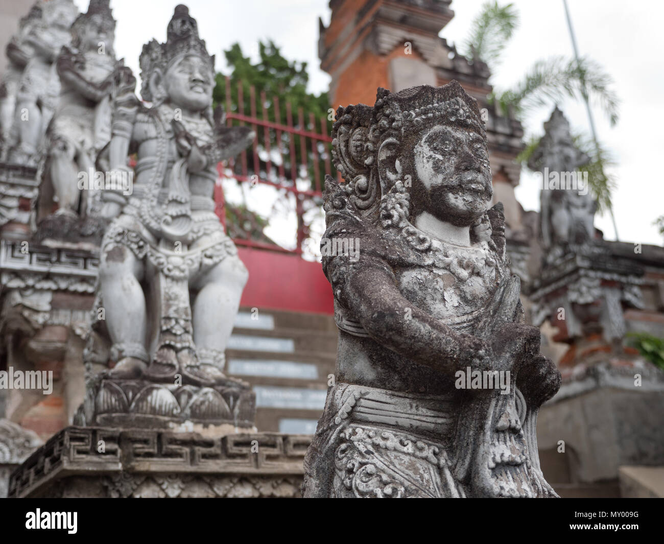 Hindu temple with statues of the gods on Bali island, Indonesia ...