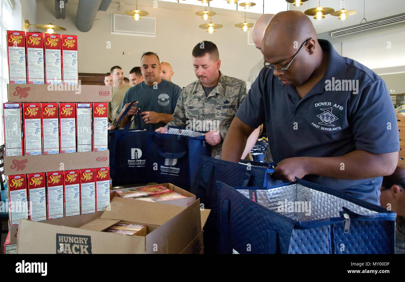 Leading the food basket assembly line, Master Sgts. Montrell Jones ...