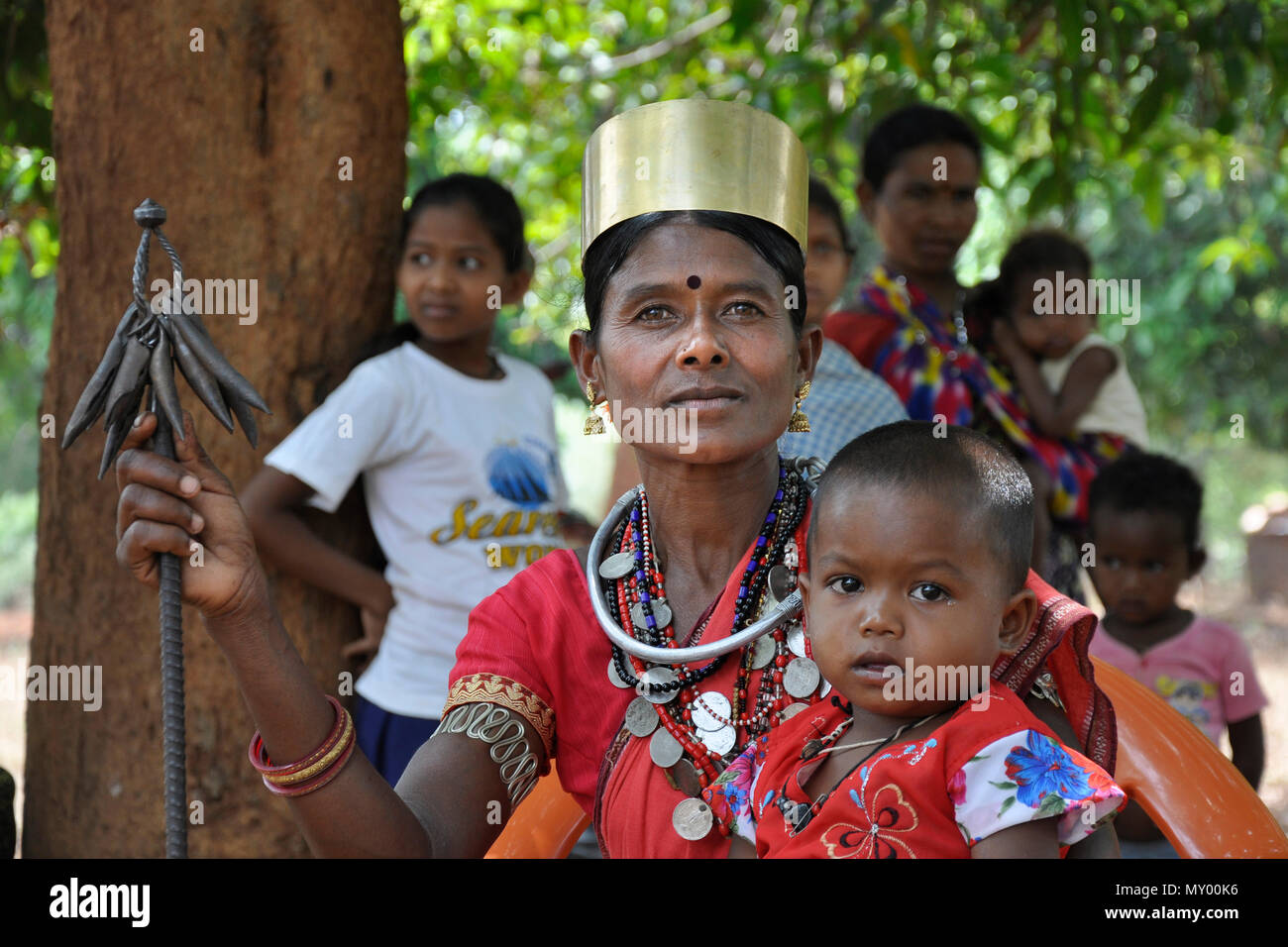India, Orissa, Chhattisgarh, Muria area, Bison Horn tribe Stock Photo ...
