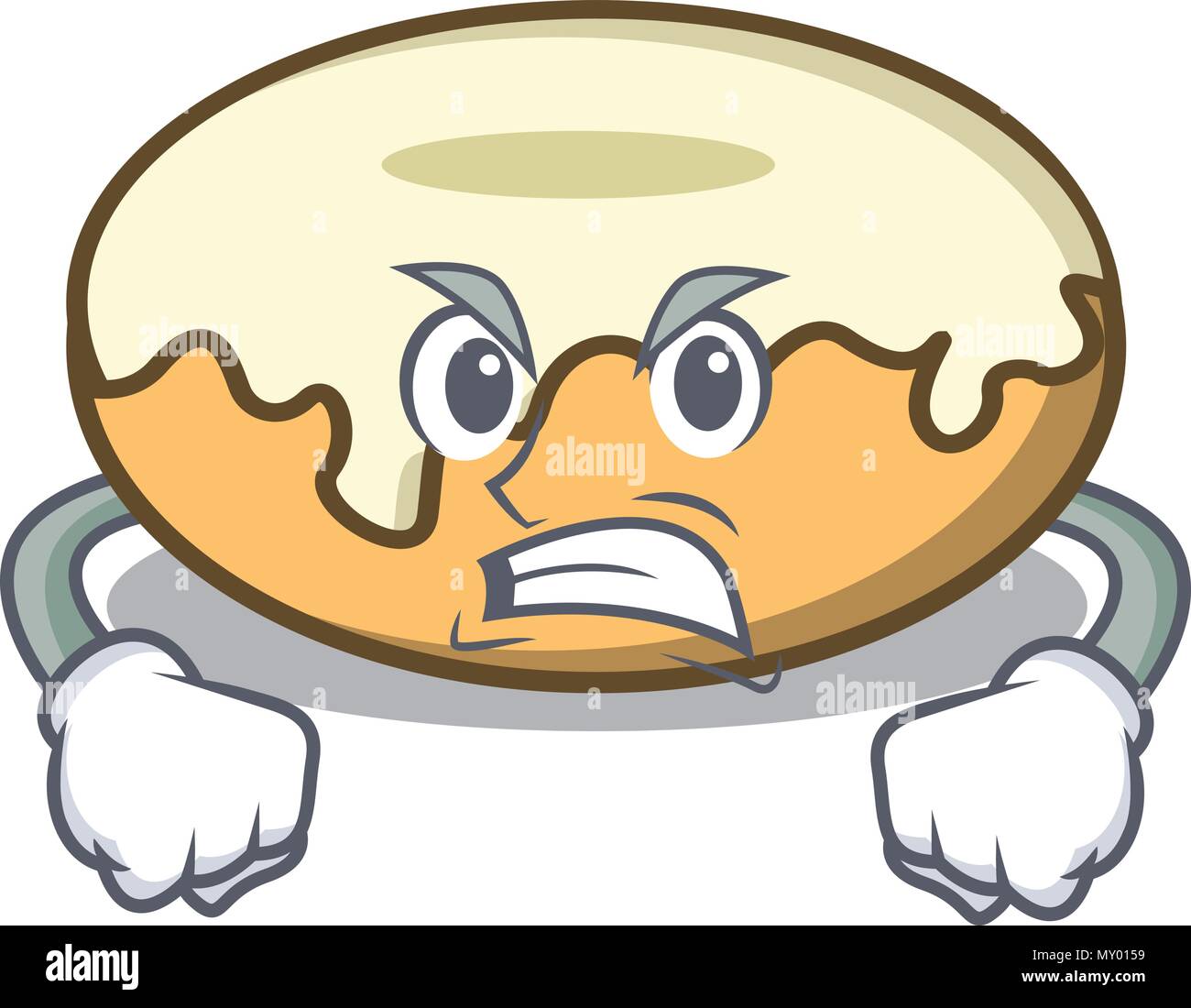 Angry donut with sugar mascot cartoon Stock Vector Image & Art - Alamy